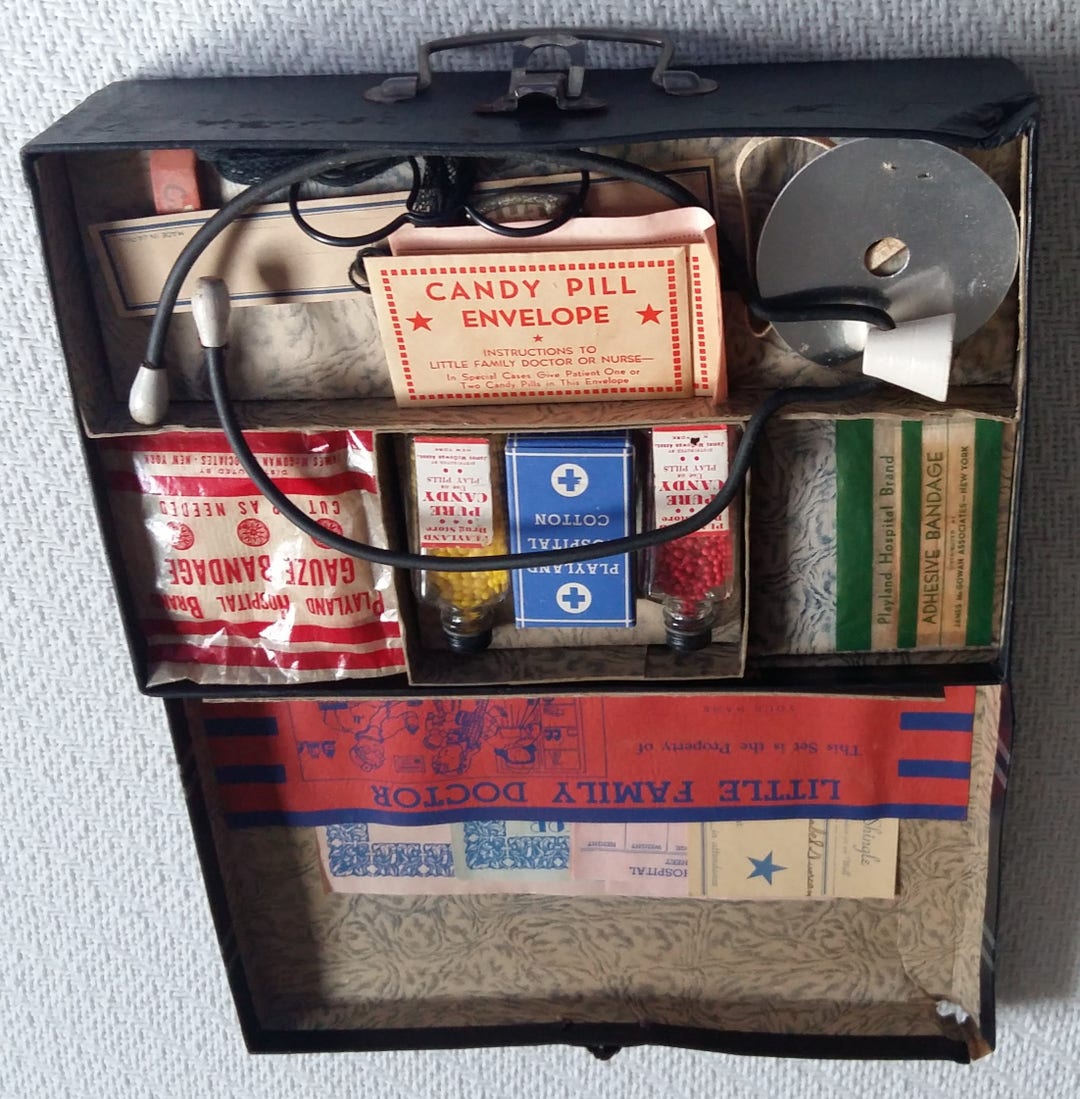 SALE 25% OFF Vintage 50s Toy Medical Kit 1950's Doctors Playland ...