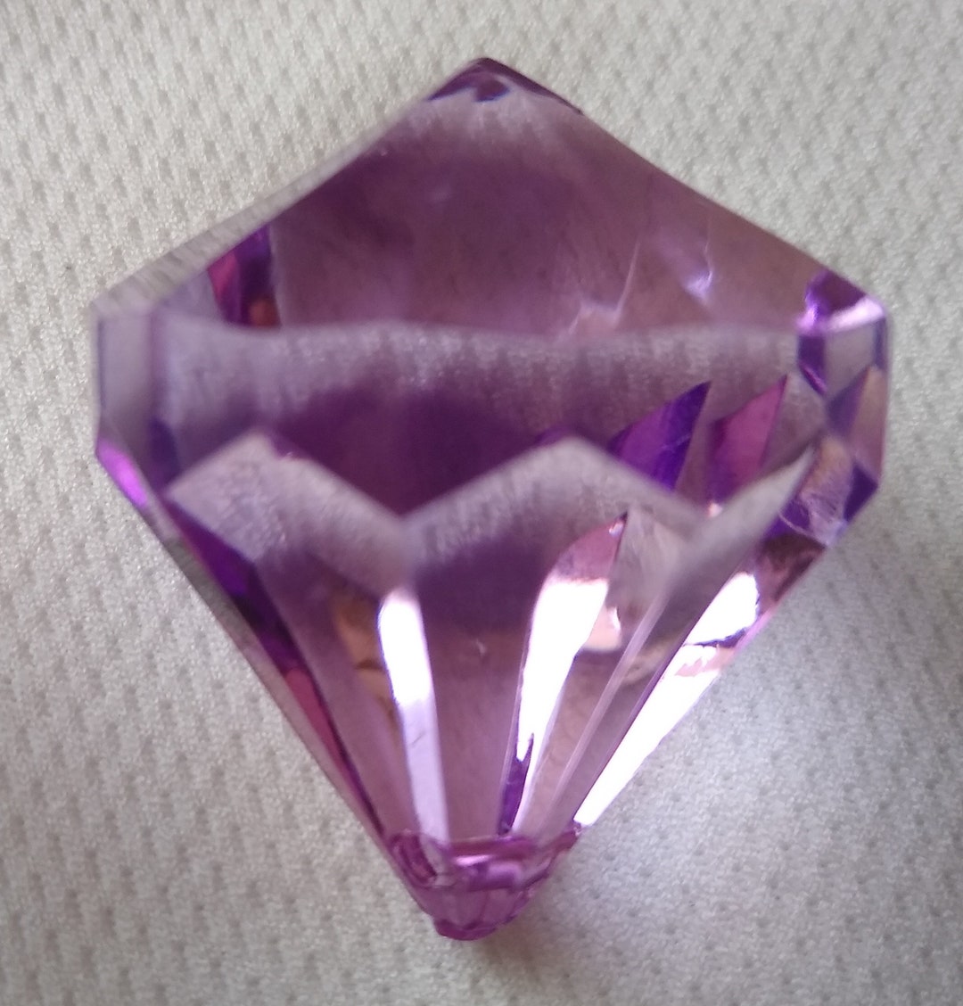 35mm Purple Diamond Pendant, Diamond Acrylic Beads, Plastic Diamond ...