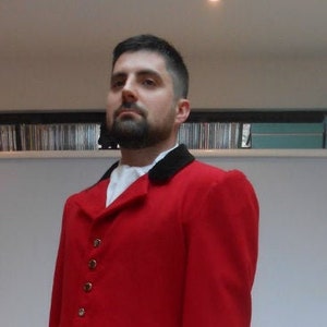 Equestrian-style Historical Fox Hunting Jacket and Jodhpurs. Red Melton ...