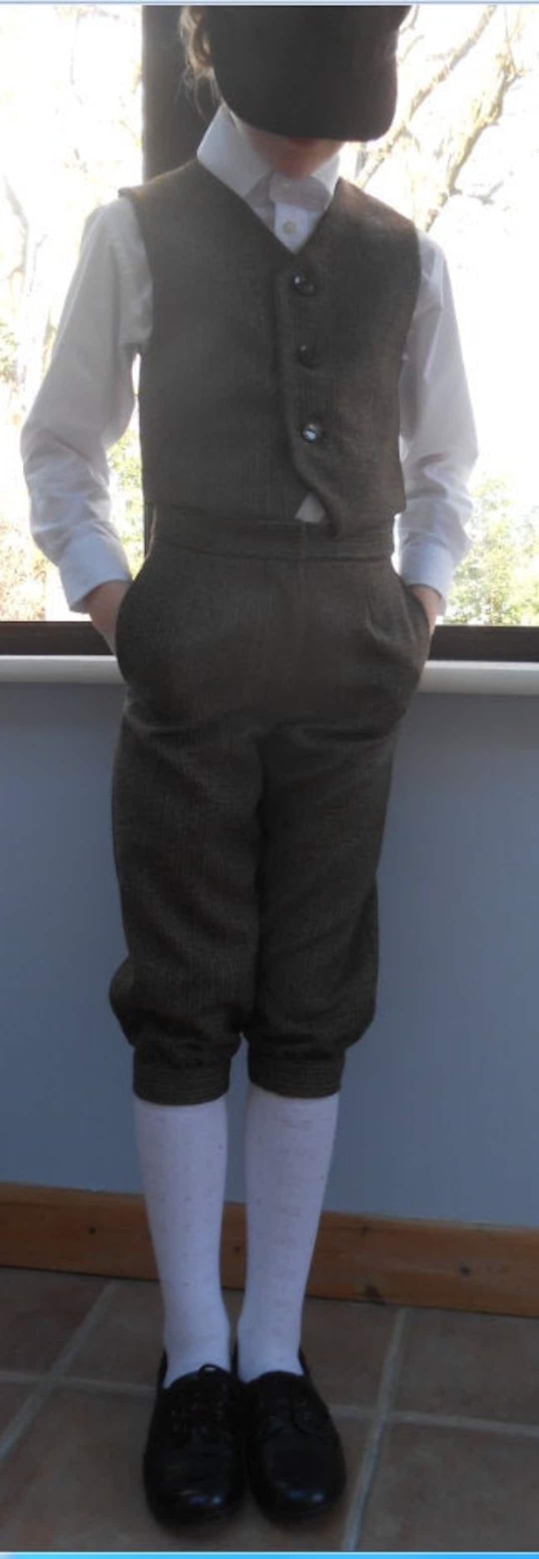 Edwardian Style Knickerbocker Suit in Brown Striped Wool. - Etsy