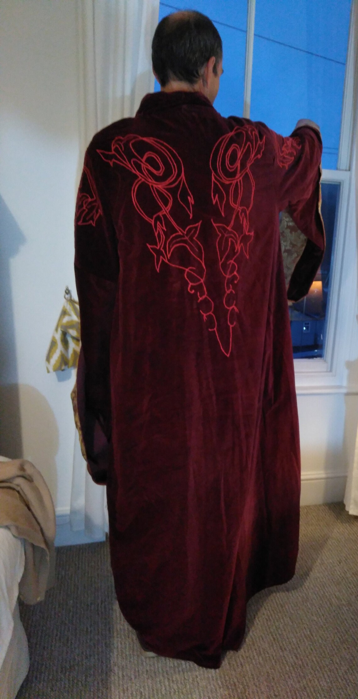 Elrond Burgundy Velvet Council Robe. LOTR COSPLAY. Embroidered - Etsy