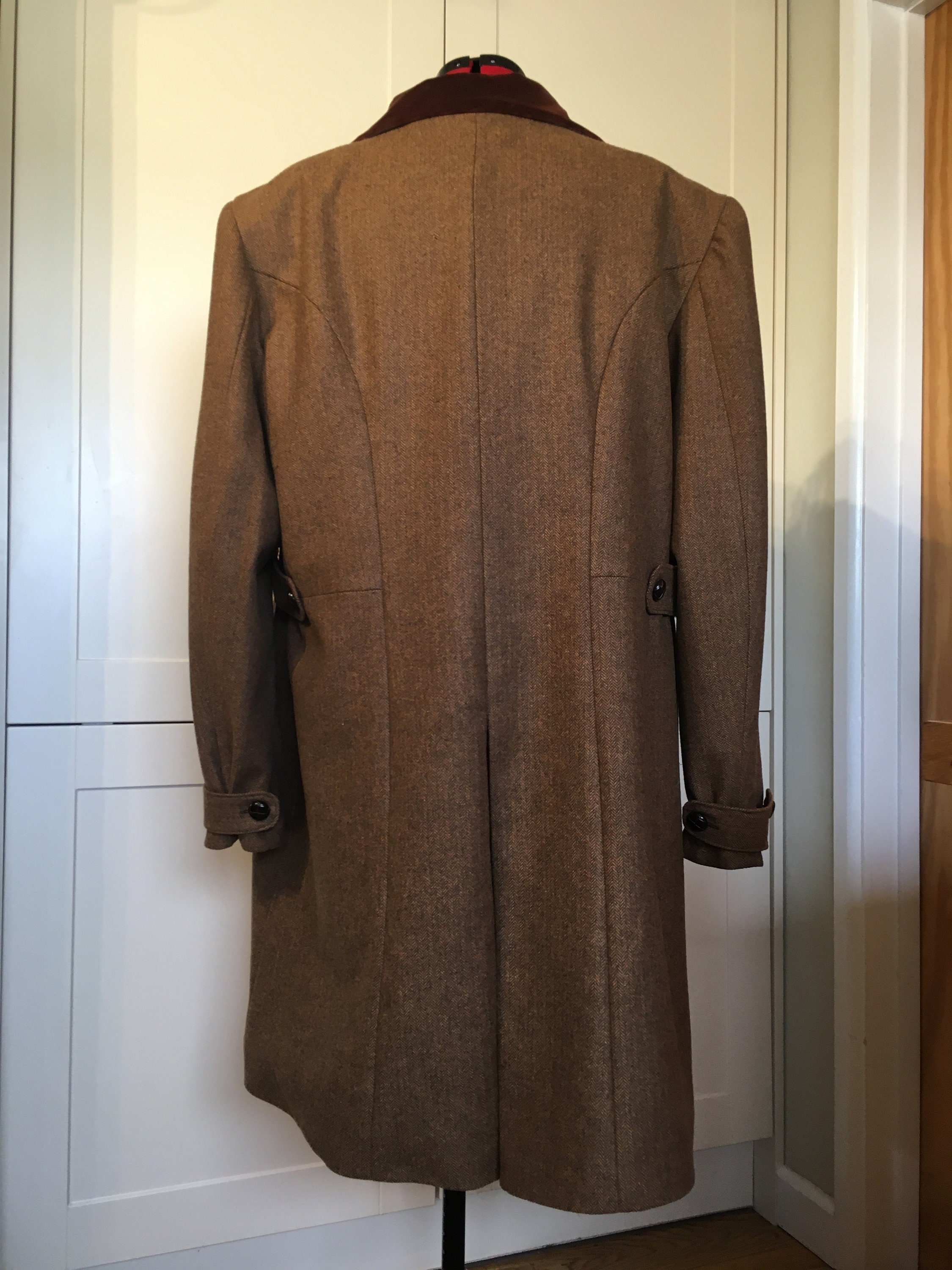 Frodo Baggins Travelling Coat. Herringbone Tweed With Velvet - Etsy