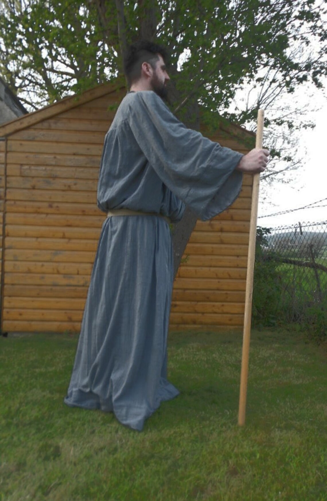 Gandalf Tunic. LOTR Cosplay. Grey Flax Linen Robe. Gandalf the - Etsy
