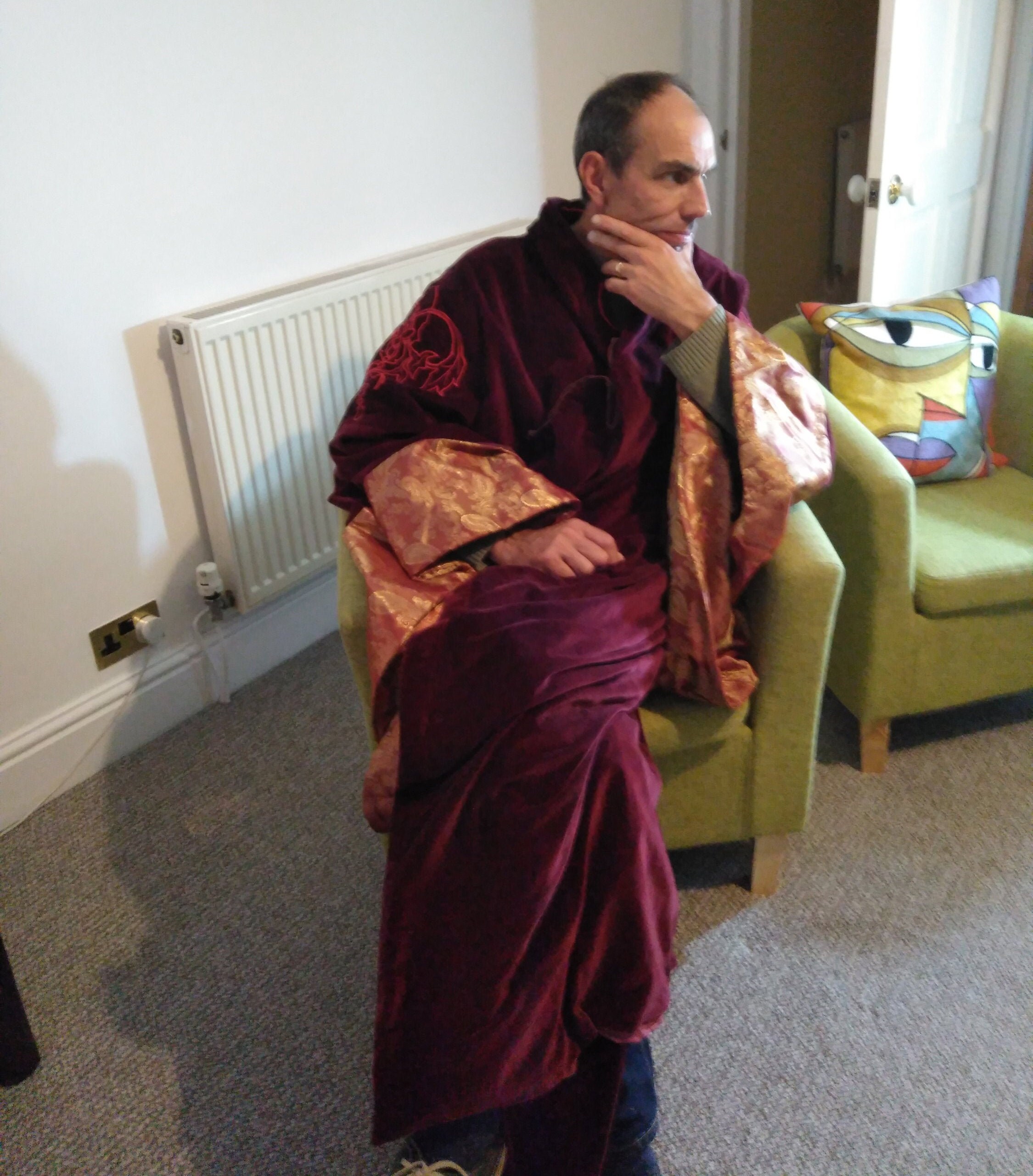 Elrond Burgundy Velvet Council Robe. LOTR COSPLAY. Embroidered - Etsy UK