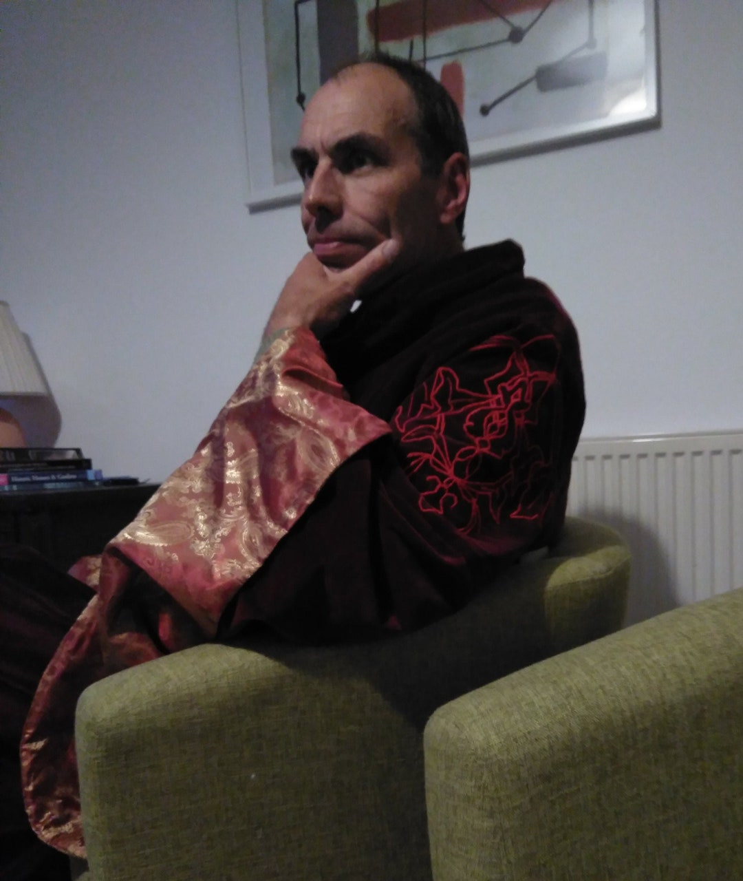 Elrond Burgundy Velvet Council Robe. LOTR COSPLAY. Embroidered Velvet ...