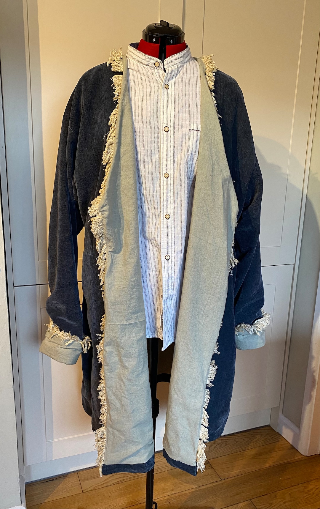 Authentic Bilbo Baggins Style Blue Velvet Coat. Blue Velvet Robe. Blue ...