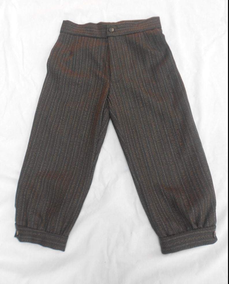 Edwardian Style Knickerbocker Suit in Brown Striped Wool. - Etsy