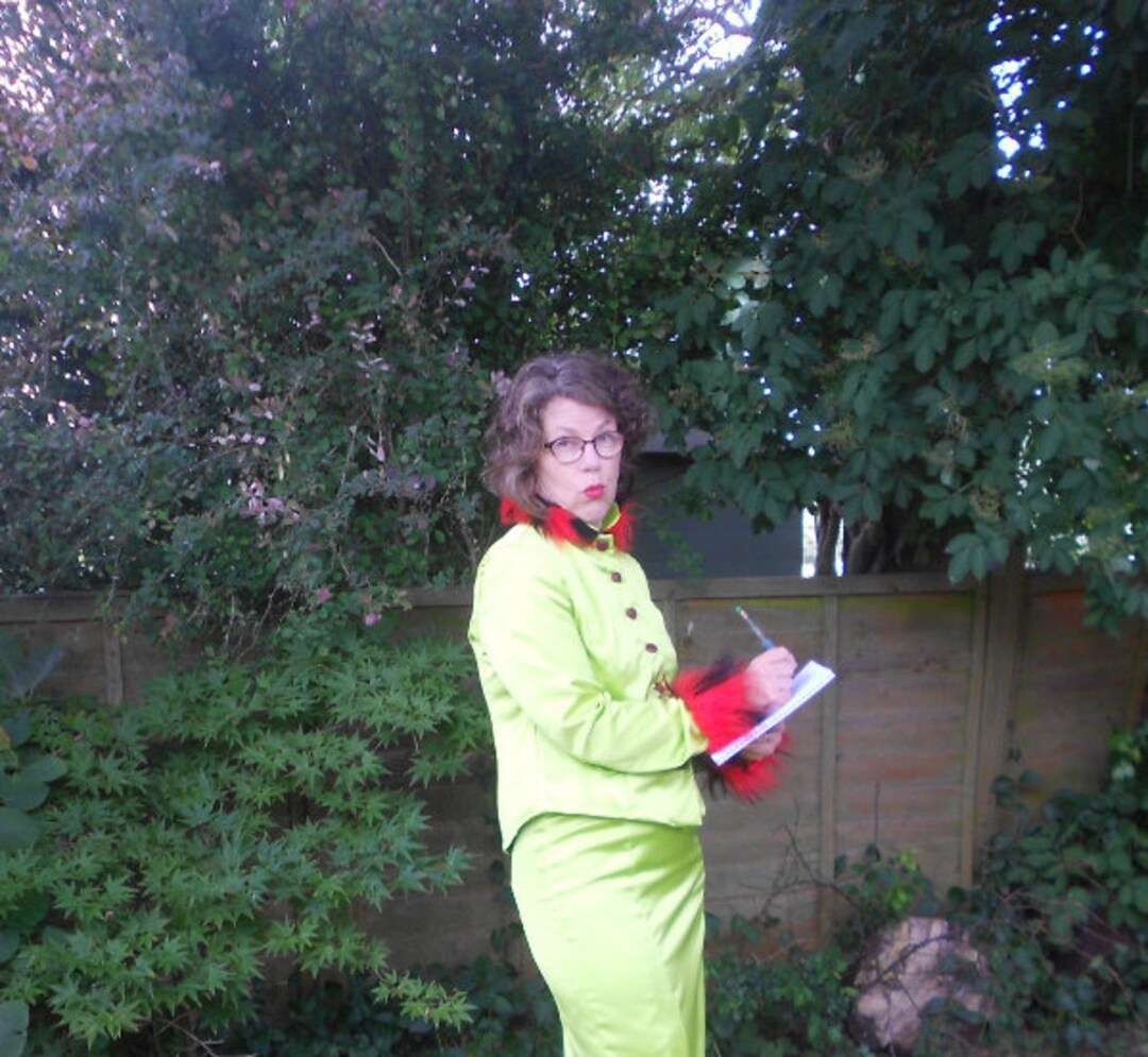 Rita Skeeter Suit. Green Satin Suit With Fur Collar and Cuffs - Etsy