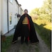 Aro Cloak. Black Hooded Cloak, Fur Trim. - Etsy