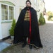 Aro Cloak. Black Hooded Cloak, Fur Trim. - Etsy