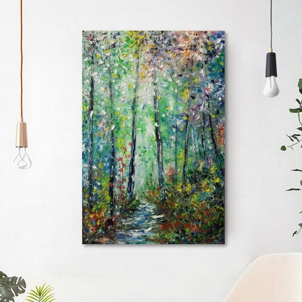 Forest Path Painting - Etsy