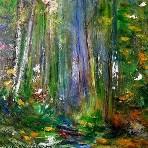 Claude Monet Inspired Forest Painting Original Nature Landscape Oil ...