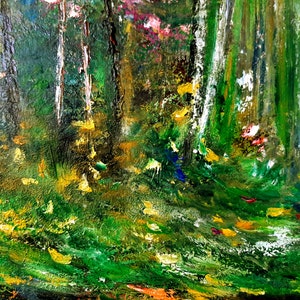Claude Monet Inspired Forest Painting Original Nature Landscape Oil ...