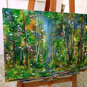 Claude Monet Inspired Forest Painting Original Nature Landscape Oil ...