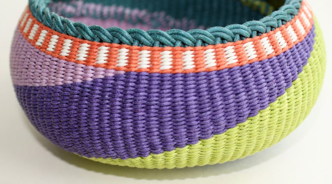Mardi Gras by Twisted Spokes : Hand Woven Basket, Twined Basket, Cotton ...