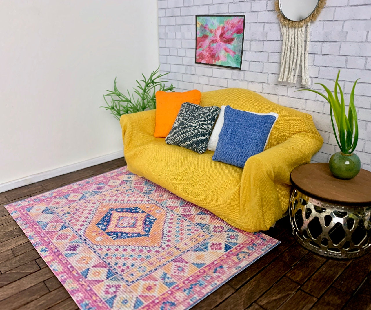 MINIATURE Area Rug for Dollhouse Oriental Design Dollhouse | Etsy