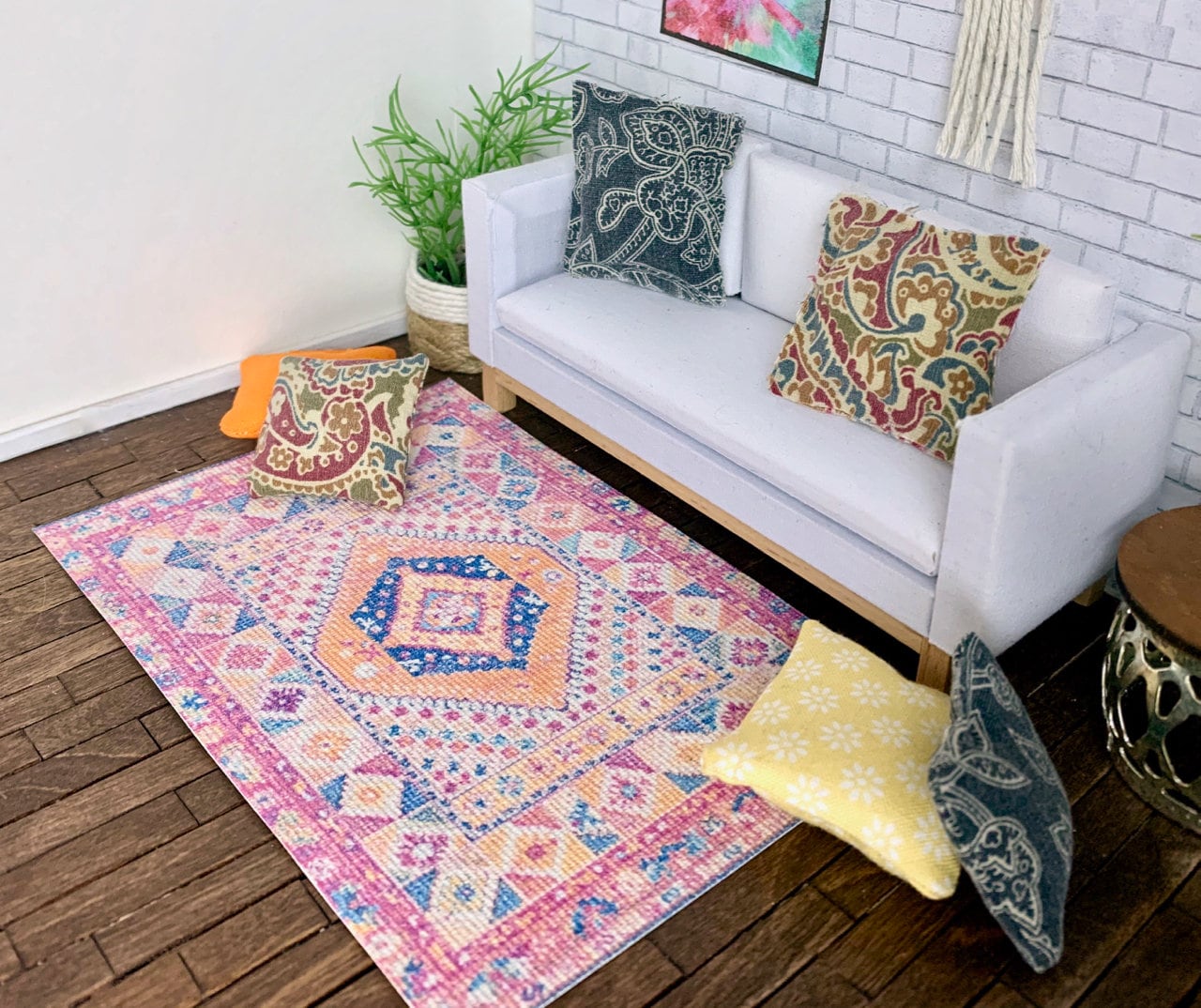 MINIATURE Area Rug for Dollhouse Oriental Design Dollhouse | Etsy