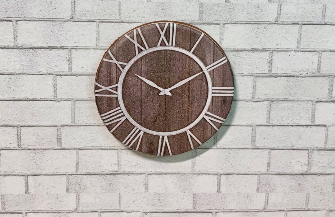 MINIATURE Farmhouse Clock - 1:12 Dollhouse Scale - Miniature Wall Clock ...