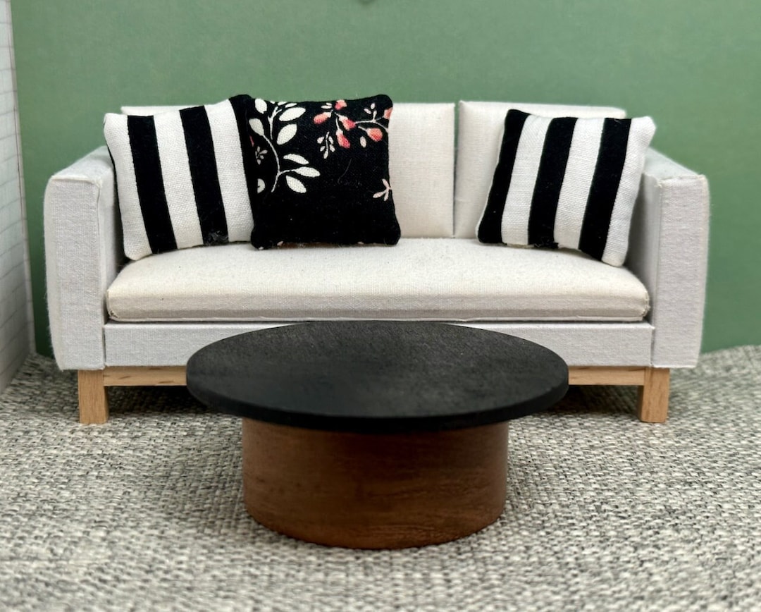 MINIATURE Round Coffee Table for Dollhouse Contemporary Modern ...