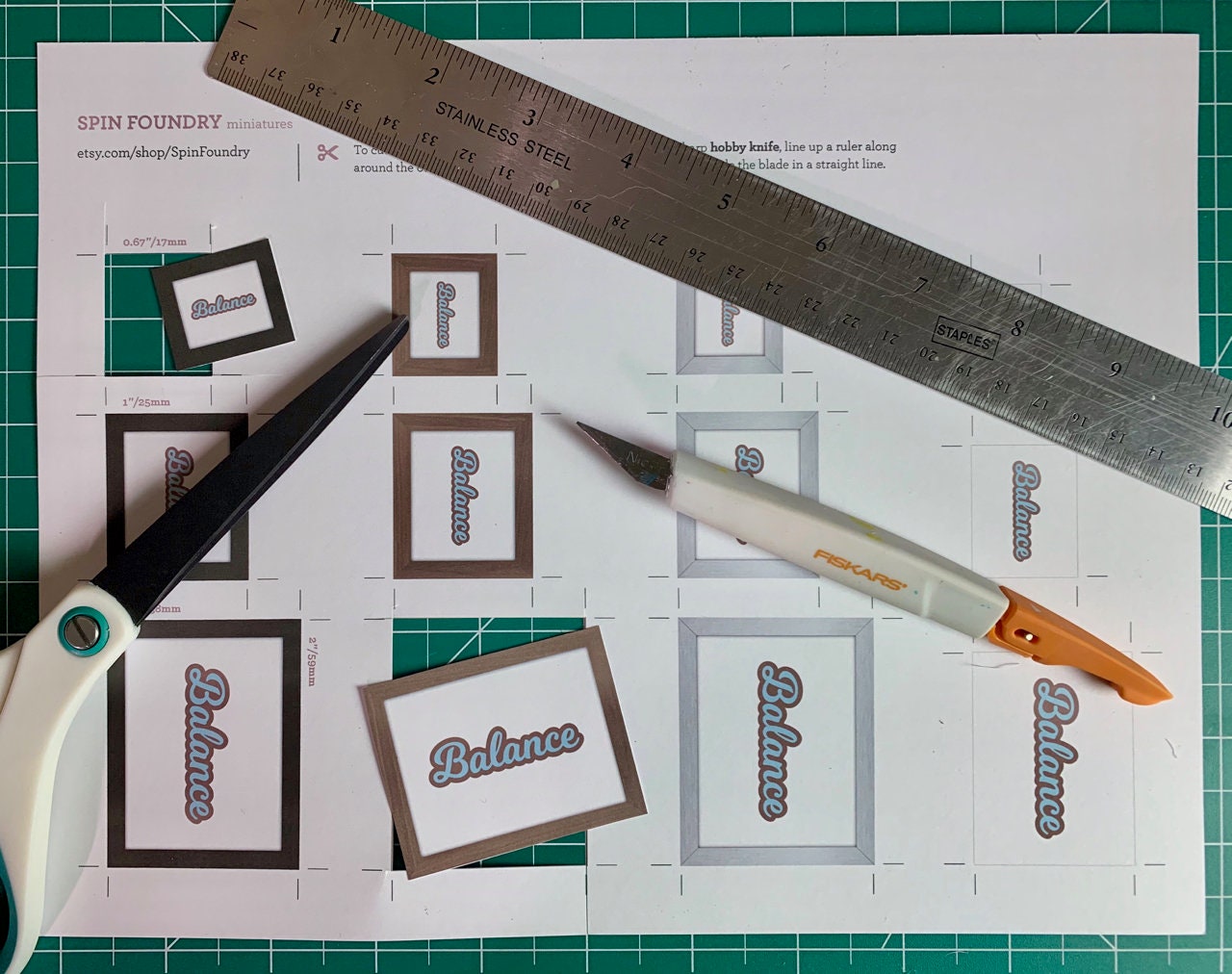 MINIATURE Sign Printable Dollhouse Artwork Quote Modern | Etsy