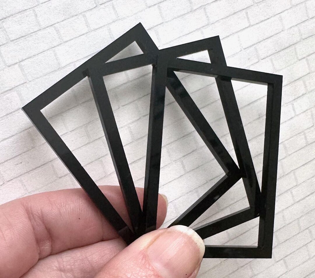 MINIATURE Picture Frames – Set of 3 Black Acrylic Frames for 1/12 or 1/ ...