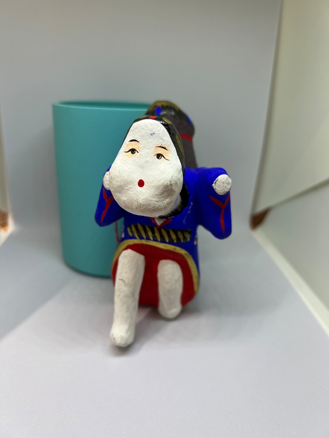 Japanese Folk Art — Papier Mache — Woman Carrying Wood (with Bobbly ...