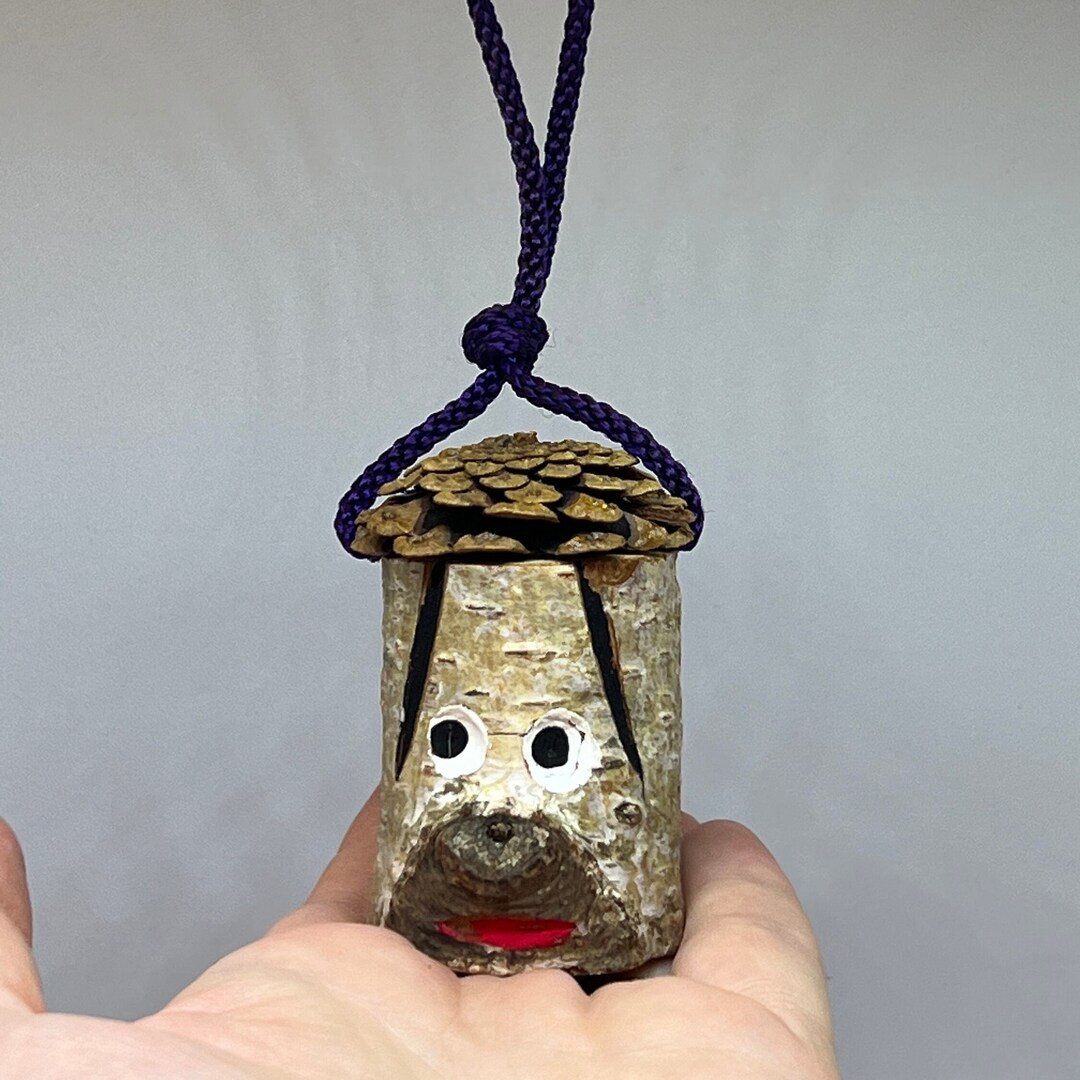 Japanese Folk Art — Wood — Wooden Spirit With Bell - Etsy