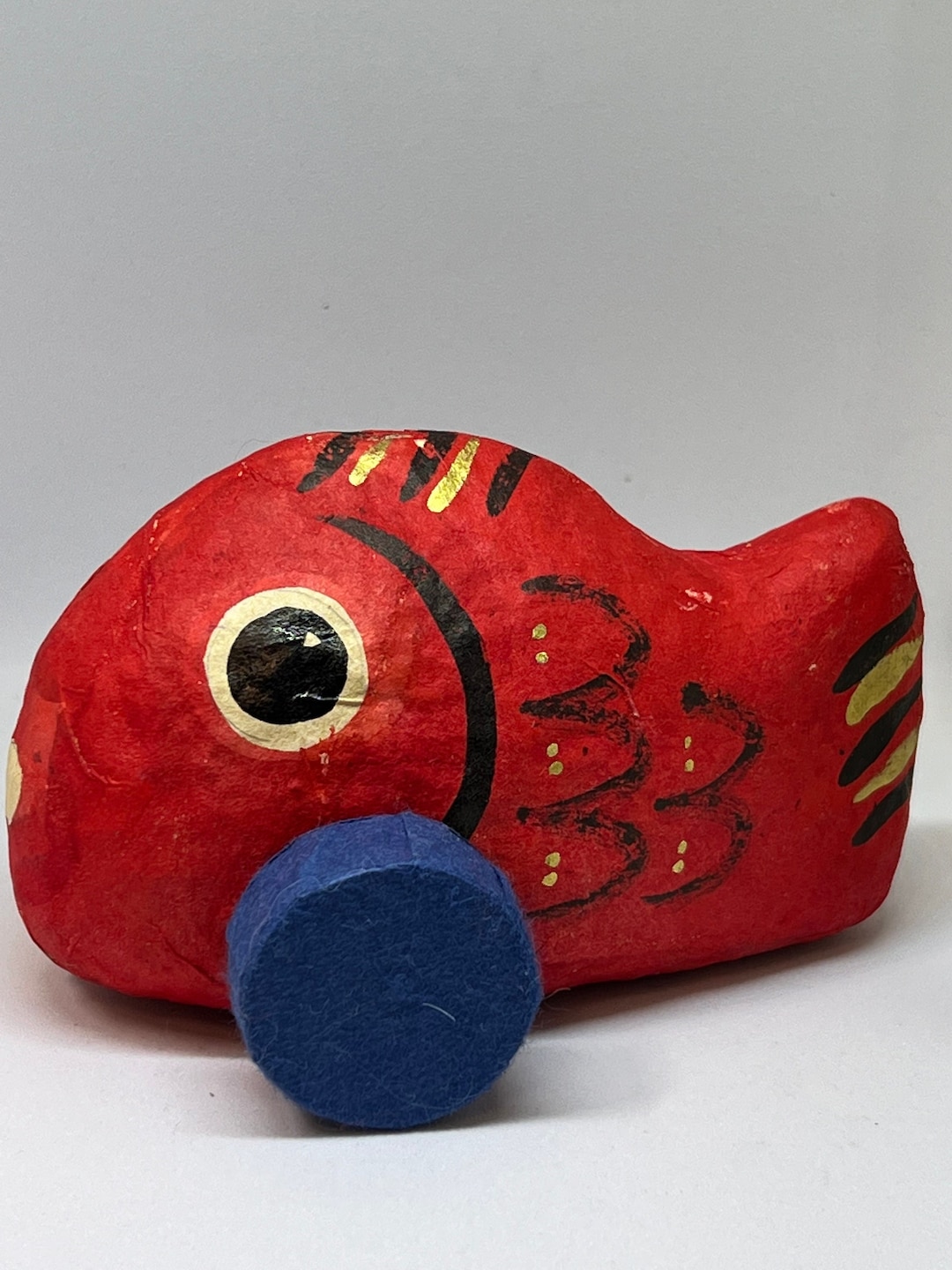 Japanese Folk Art — Papier Mache — Fish on Wheels - Etsy