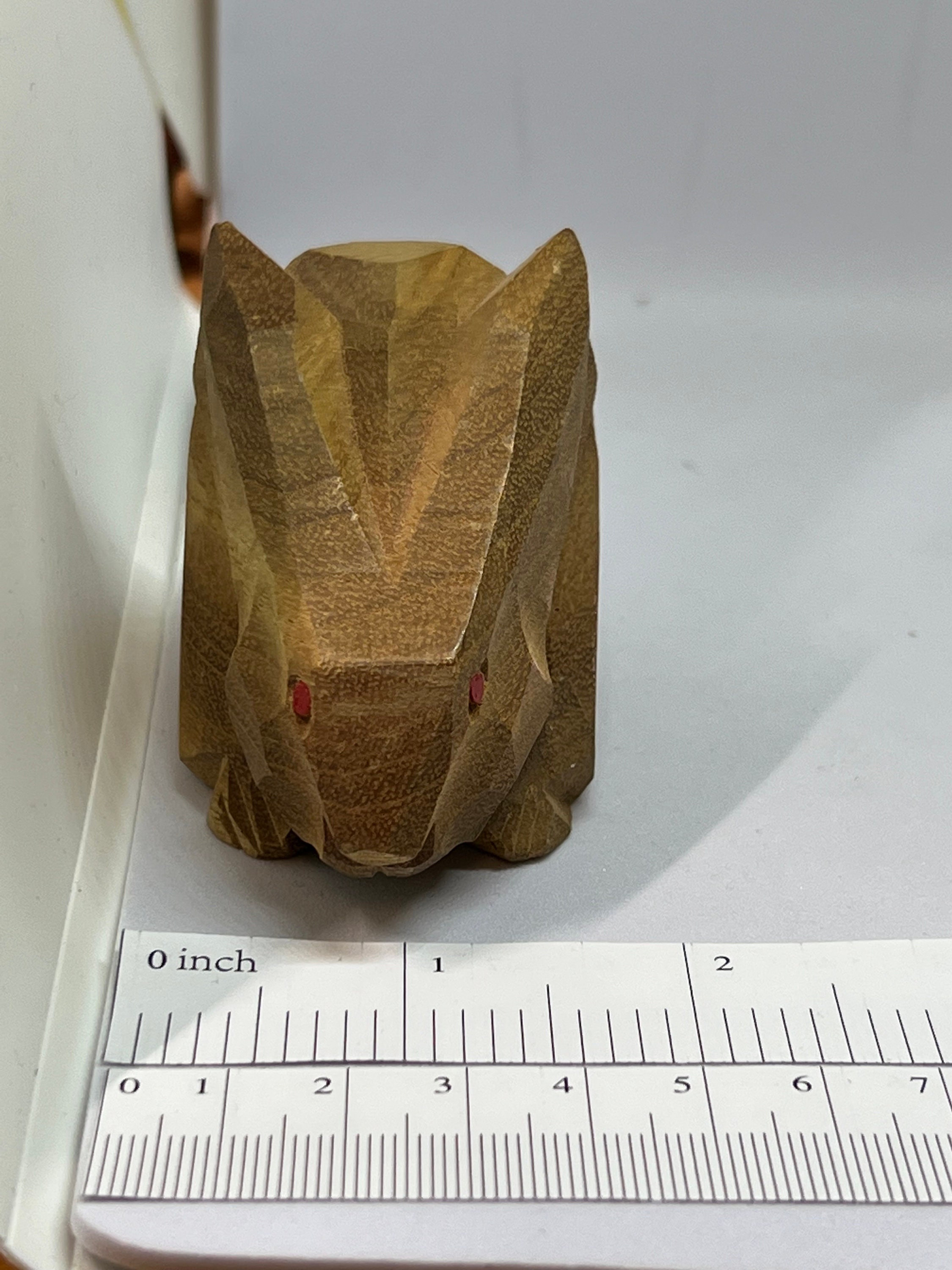 Japanese Folk Art — Wood — Carved Rabbit Figurine - Etsy