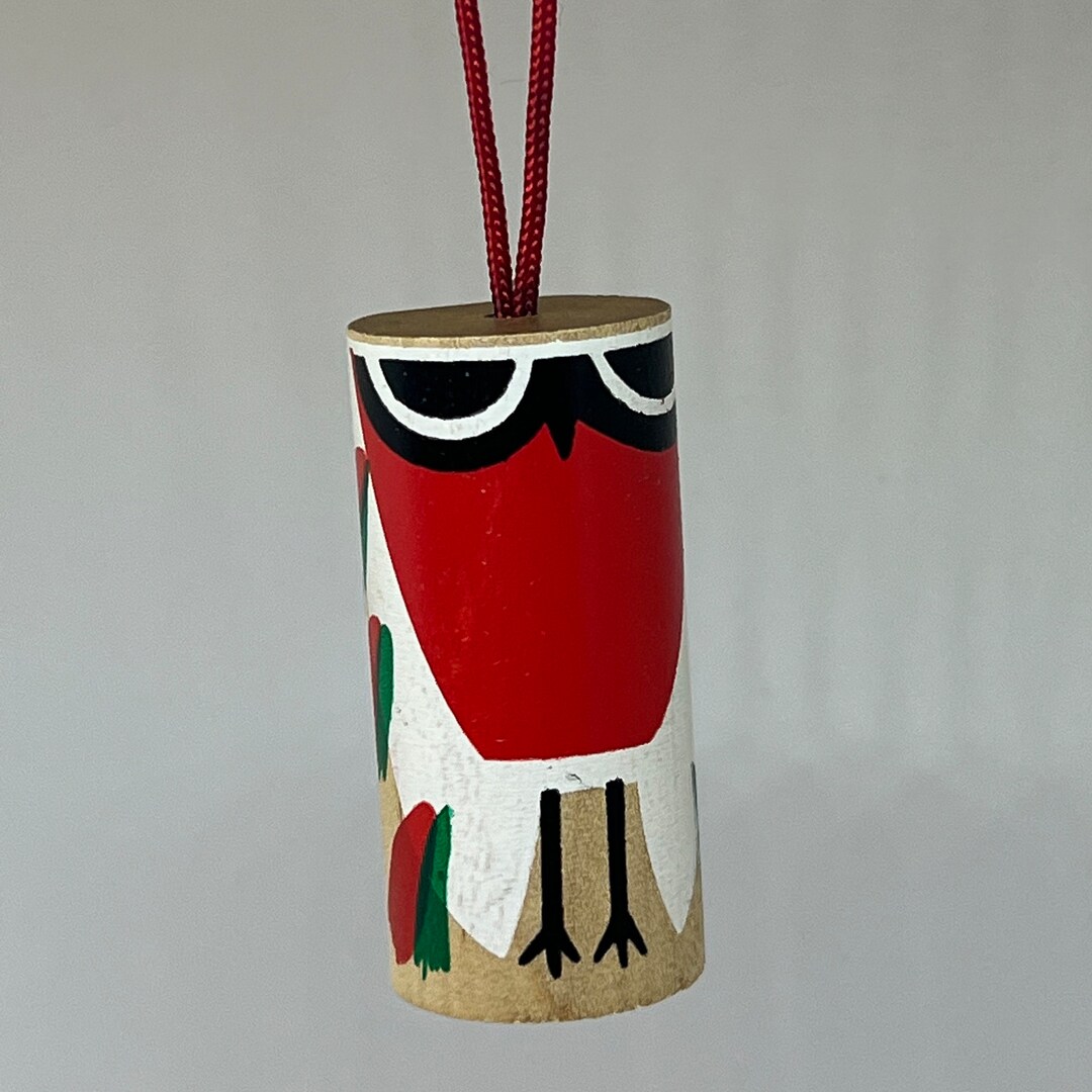 Japanese Folk Art — Wood — Omikuji With Bird Painted on It - Etsy