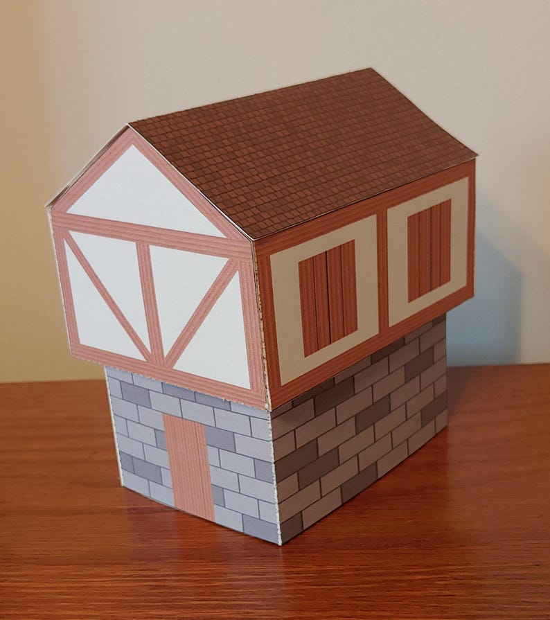 DIY Papercraft Medieval House PDF Model - Etsy