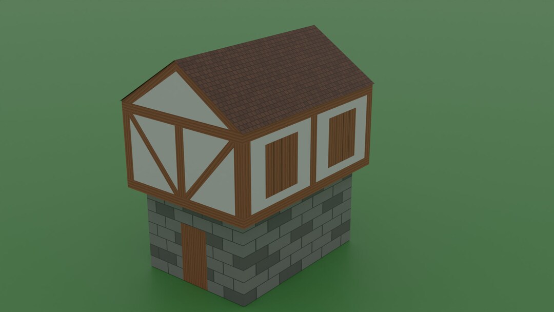 DIY Papercraft Medieval House PDF Model - Etsy