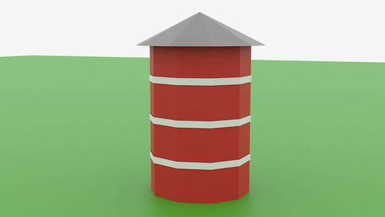 DIY Papercraft Farm Silo PDF - Etsy