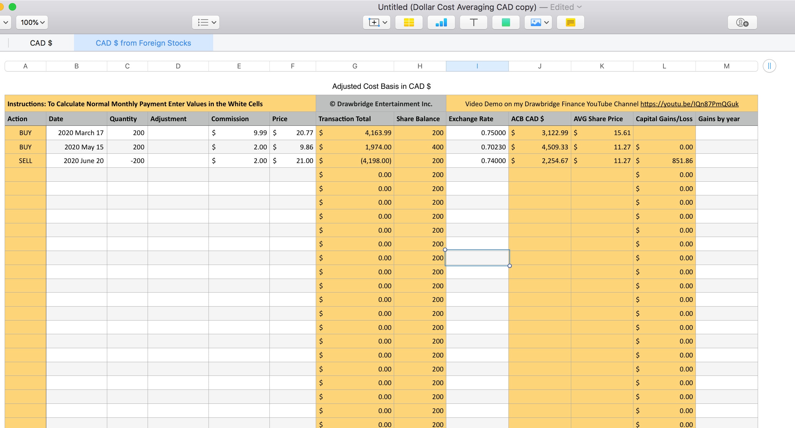 Dollar Cost Averaging Spreadsheet: Calculate Adjusted Cost Basis - Etsy