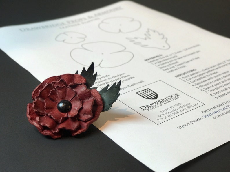 Leather Flower Poppy Pattern DIY Digital Pattern - Etsy Canada