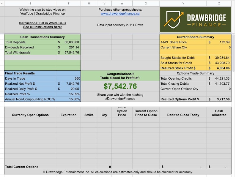 Options Strategy: Wheel Options Tracker - Etsy