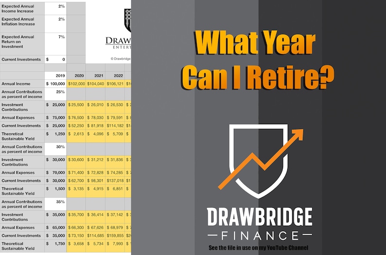 What Year Can I Retire Retirement Planning Spreadsheet | Etsy
