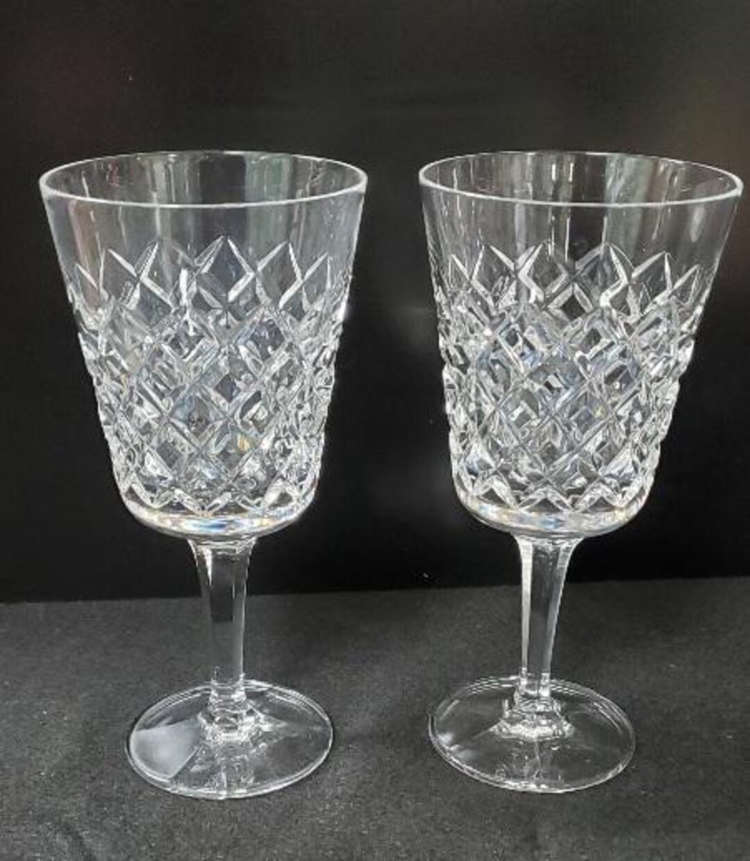 GORHAM Crystal Vintage Goblets in the GLEN Mlst Pattern, 7 1/8 in Tall ...