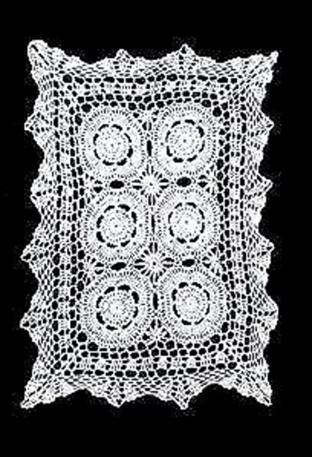 WHITE 14 X 20 Inch CROCHETED RUNNER - Hand Made, Use as a Rectangle ...