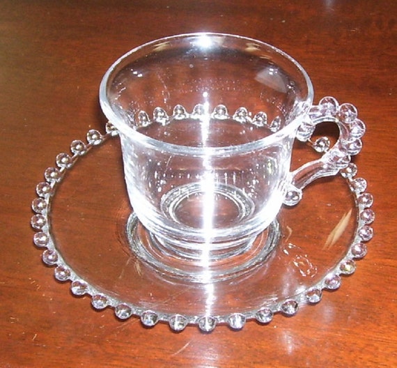 CANDLEWICK Cup & Saucer Footed Vintage Made by Imperial - Etsy Australia