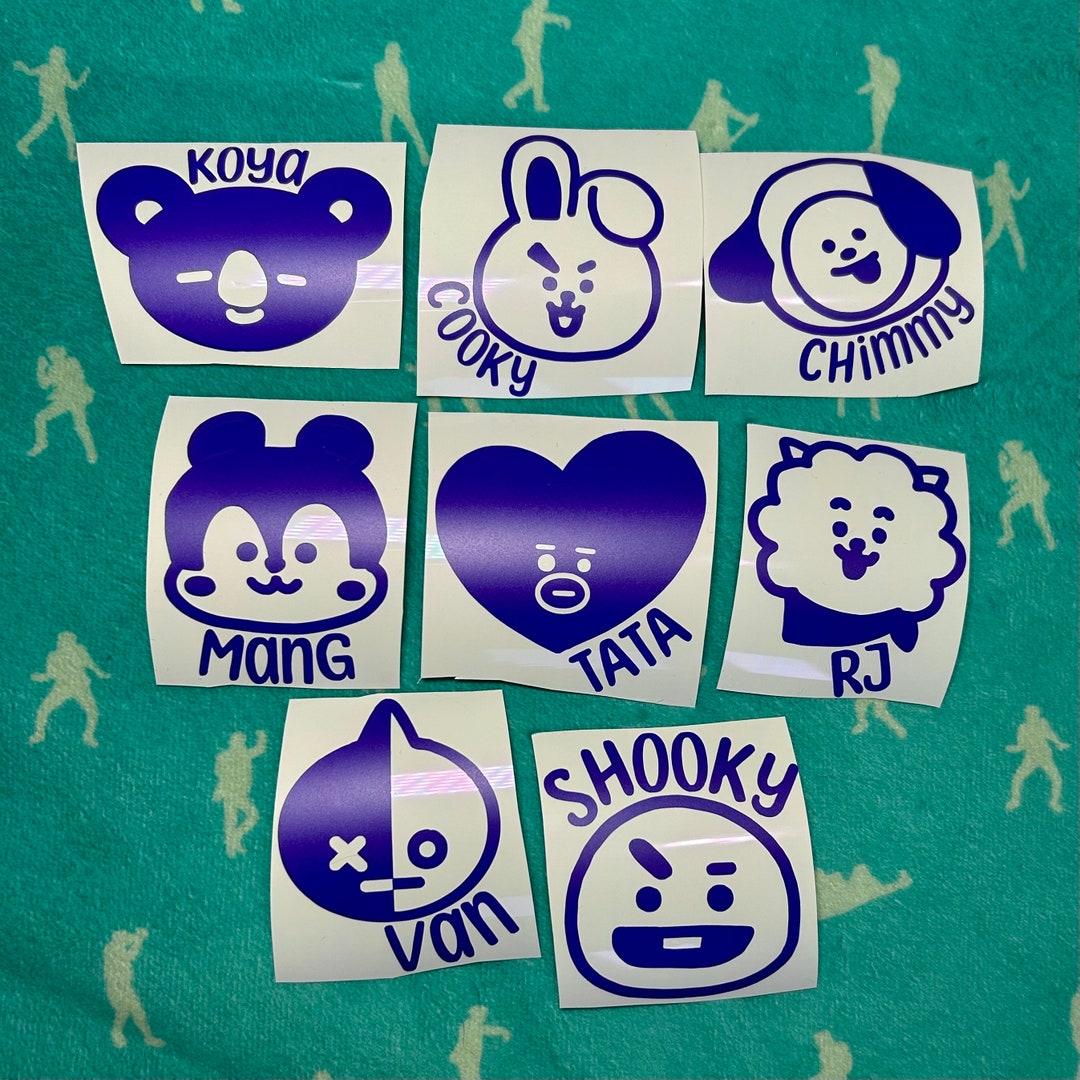 BT21 BTS DECALS ~ Vinyl Bt21 Character Decals for Lightstick, Computer ...