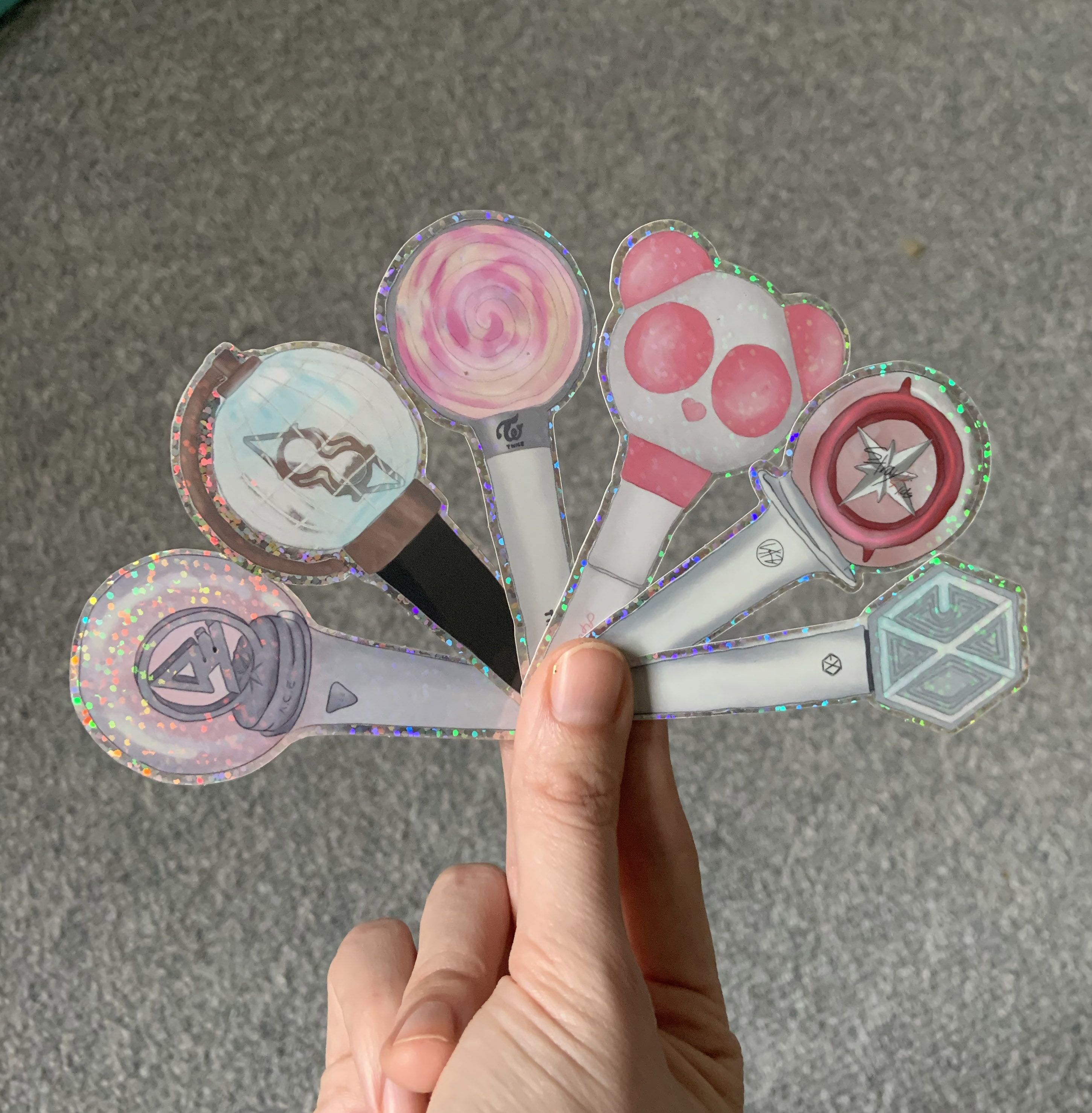 TWICE LIGHTSTICK STICKER glitter candy bomb kpop sticker | Etsy