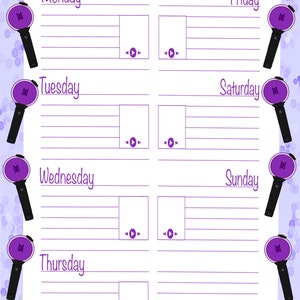 BTS WEEKLY PLANNER~ Kpop Digital Weekly Planner Pdf, Jpeg~printable ...