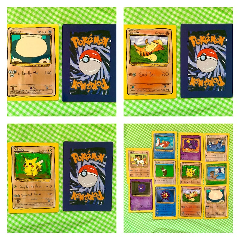 BADLY DRAWN POKEMON Cardscustom Meme Card Designs - Etsy