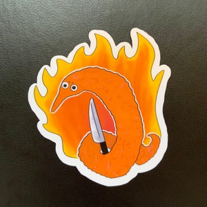 WORM on a STRING Sticker~angry 90s Meme Sticker - Etsy