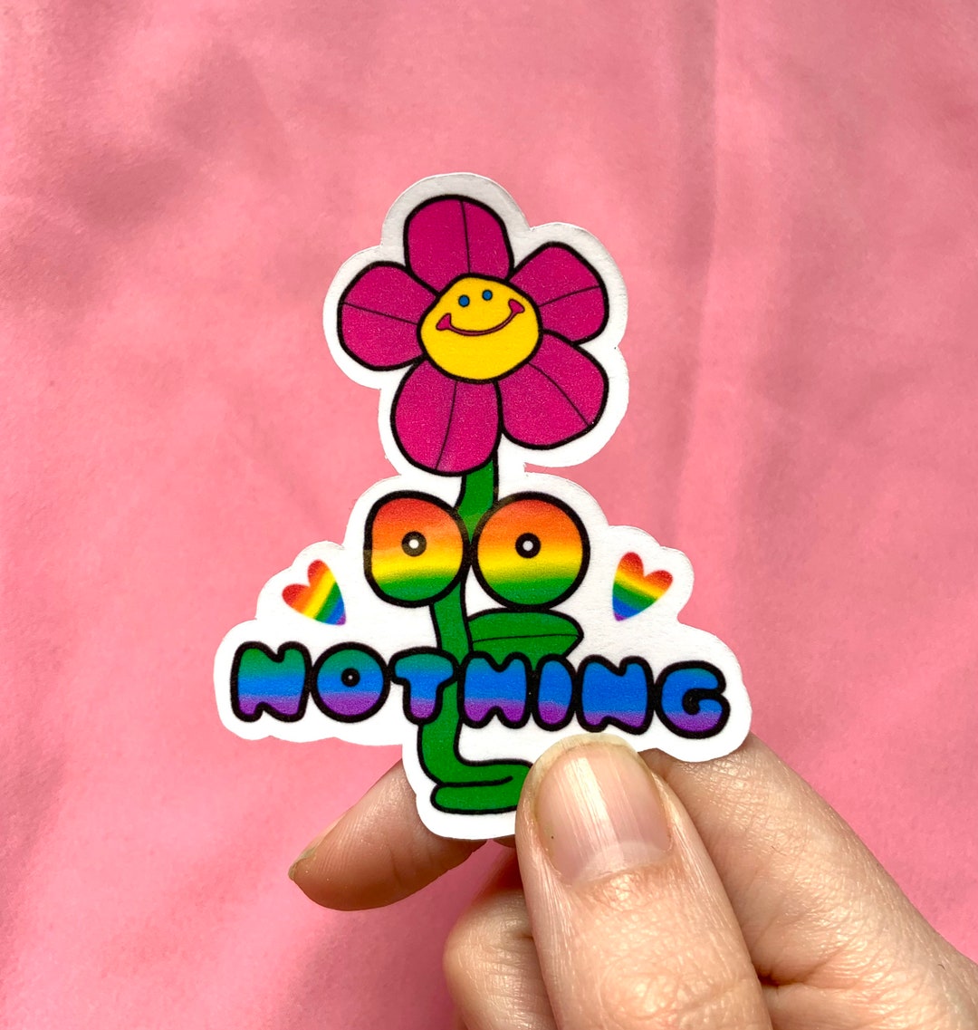 DO NOTHING Sticker~bendy Flower Positive Message Waterproof Sticker ...