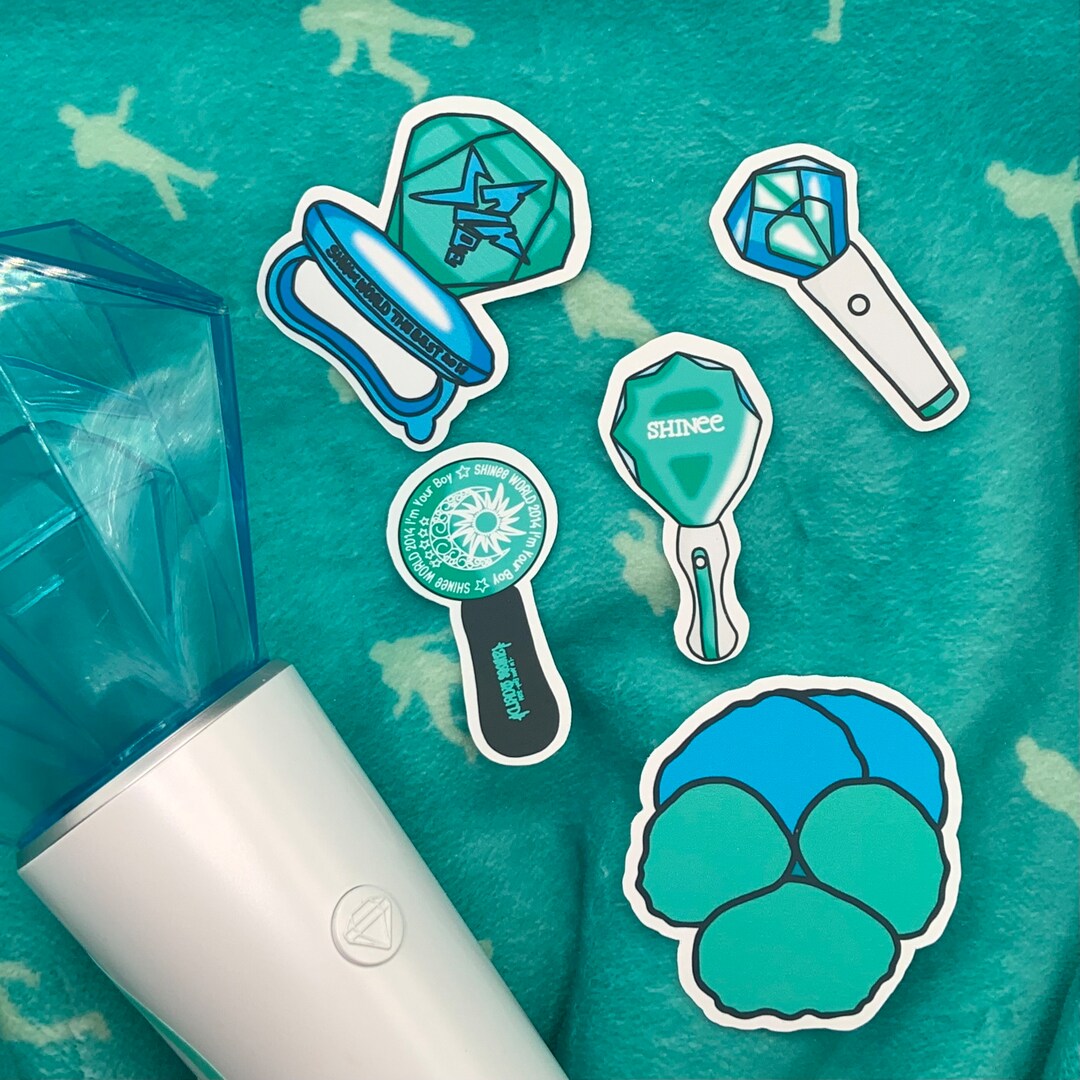 SHINEE LIGHTSTICK SET~ Set of 5 Lightstick and Pansy Vinyl Stickers - Etsy