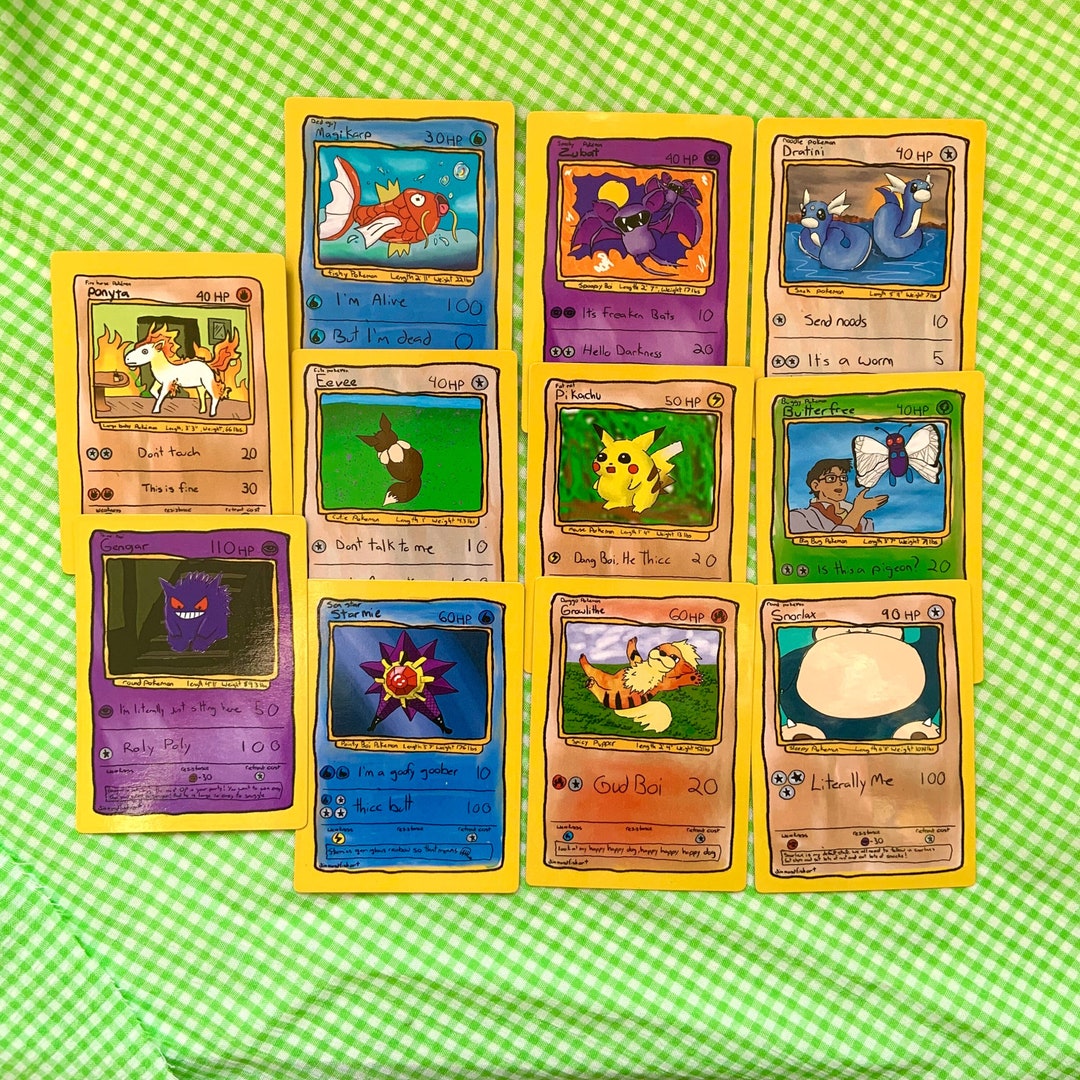 BADLY DRAWN POKEMON Cardscustom Meme Card Designs - Etsy