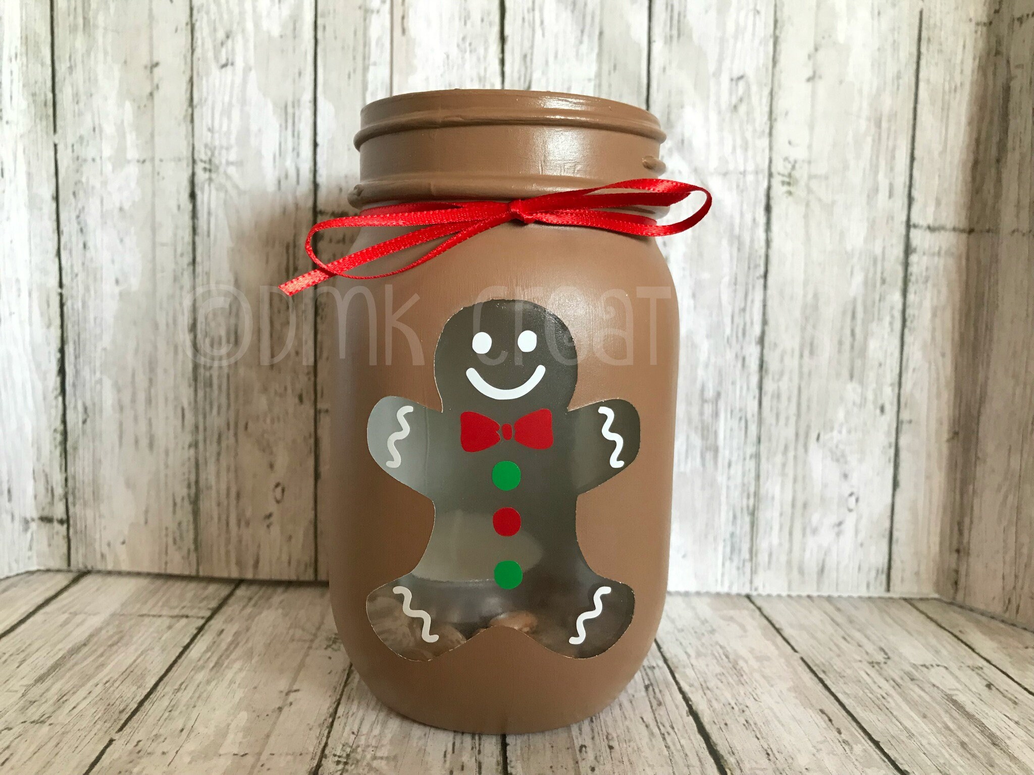 Set of Gingerbread Boy and Girl Painted Mason Jar Tea Light Candle ...