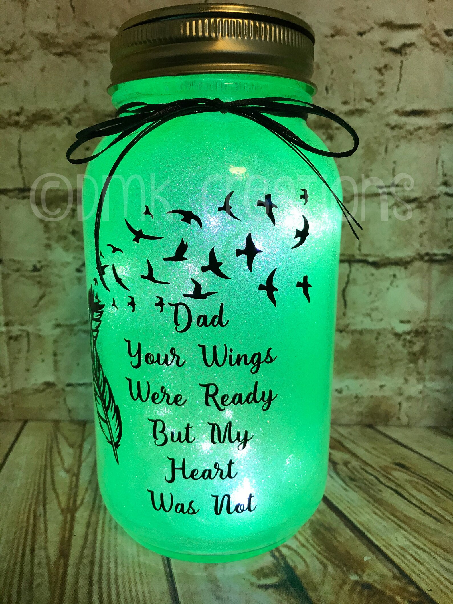 Memorial Glitter Mason Jar Light, Night Light, Memory Jar, Memorial Jar ...